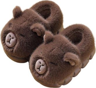 Minetom Capybara Pantoufles en Peluche avec Semelle &Eacute;paisse Antid&eacute;rapante Chaude Et Confortable pour Femme C Marron 38/39 EU