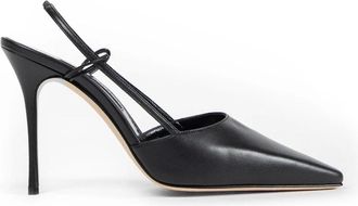 Manolo Blahnik Femme, Chaussures, Noir, Taille: 36 EU Escarpins slingback en cuir noir