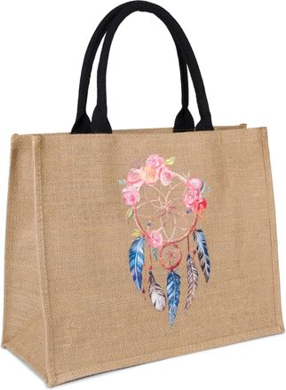 styleBREAKER Handtasche Leinen Henkeltasche Traumf&auml;nger