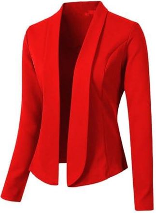 Generic Blazer décontracté ouvert sur le devant manches longues col rond boutonné cardigan manteau formel avec poches bouton pour femmes manteaux cardigan cos