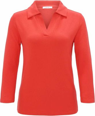 OPUS Polo Shirt - - Tops - Damen - Orange - 2XL