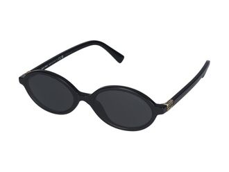 Miu Miu 0MU Oval Acetate Sunglasses - Black
