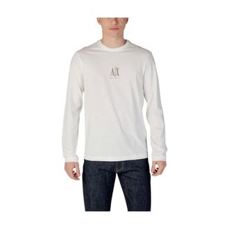 A|X Armani Exchange Homme, Tops, Beige, Taille: 2XL T-shirt &agrave; Manches Longues et Col Rond avec Logo