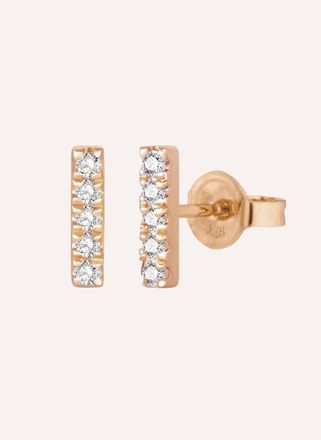 Leaf Ohrstecker Bar Aus 18 Karat Rosegold Mit Diamanten rosegold