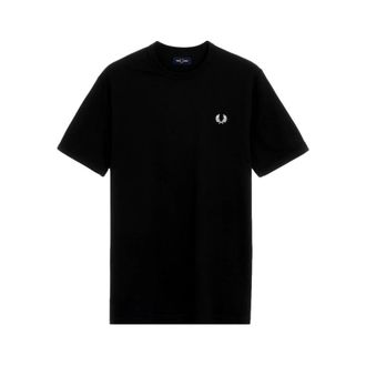 Fred Perry Schwarzes Ringer Tee Shirt - - Tops - Herren - Schwarzk - XL