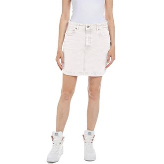 Replay Damen W9902 Rock, 707 Creme, 33