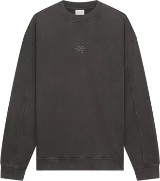 Filling Pieces Homme, Sweatshirts et sweats &agrave; capuche, Noir, Taille: XL SweaT-shirt Boxy Brod&eacute; Vintage Noir