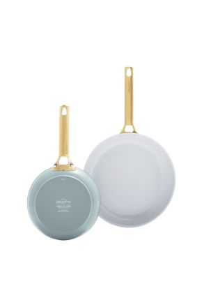 GreenPan Pfannenset Padova Reserve, Wei&szlig;, Gold, Hellblau, Metall, 2-teilig, 0 L, rund, PFAS-frei, Kochen, Pfannen, Pfannensets