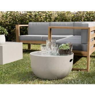 Macabane Macabane - hector - Table basse de jardin ronde 58x58 cm b&eacute;ton