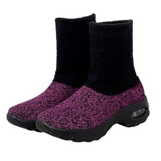 FOMIYES Bottes DHiver -Mollet pour Femme Doublure Polaire Semelle Amortissante Antid&eacute;rapante Couleur Violet Taille 36 Chaussures Chaudes DExt&eacute;rieur Confortabl