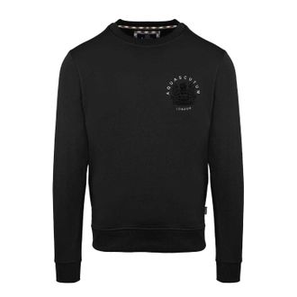 Aquascutum Sweatshirt f&uuml;r Herren, Rundhalsausschnitt, Lang&auml;rmlig (Schwarz)