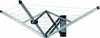 Brabantia WallFix Wandwäschetrockner - Wäscheständer - UV-beständige Wäscheleine - 24 Meter Wäscheleine - Auch für große Stücke - Platzsparend - Metallic Grey -