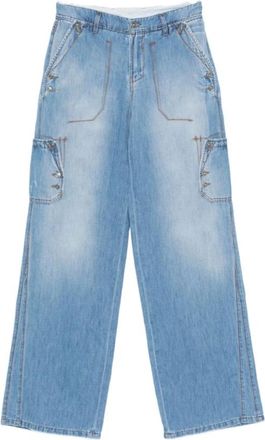 Ermanno Scervino Femme, Jeans, Bleu, Taille: 34 FR Wide Jeans