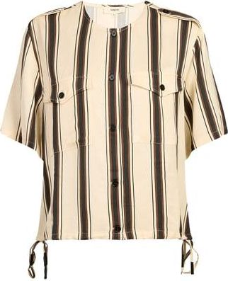 Suncoo Chemise &agrave; rayures en lin m&eacute;lang&eacute;