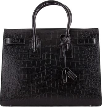 Saint Laurent Sac de Jour NM Bag Crocodile Embossed Leather Small satchel - Schwarz