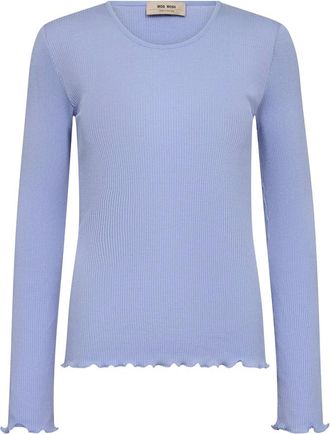 Mos Mosh MOS Mosh, Femme, Pulls, Bleu, Taille: 40/42 FR Thora O-Neck Frill Knit