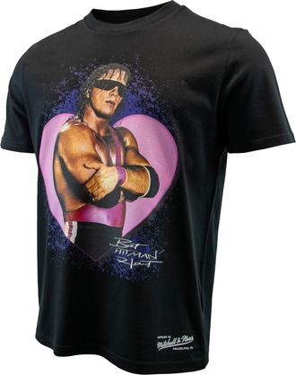 Mitchell & Ness WWE Legends T-Shirt - Hitman Hart, Farbe: Schwarz, Gr&ouml;&szlig;e: XL