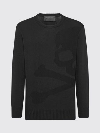 Philipp Plein Pull &agrave; col rond en laine et coton &agrave; imprim&eacute; t&ecirc;te de mort pour un look dinspiration rock
