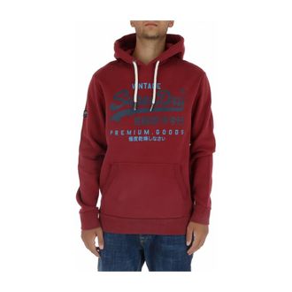 Superdry Bedruckter Bordeaux Sweatshirt Herbst/Winter - - Sweatshirts & Hoodies - Herren - Rot - S
