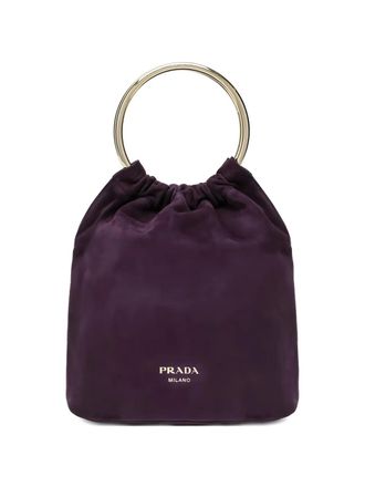 Prada sac seau en daim médium - Violet