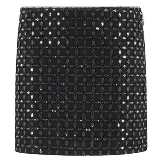 Rotate Rotate Birger Christensen, Femme, Jupes, Noir, Taille: 36 FR Beaded Mini Skirt