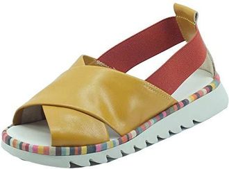 The Flexx The FLEXX Cara Cristal Ocra Sandales pour femme en cuir et tissu élastique - Jaune - ocre, 38 EU EU