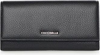 Coccinelle Femme, Accessoires, Noir, Taille: ONE Size Portefeuille Souple M&eacute;tallis&eacute;