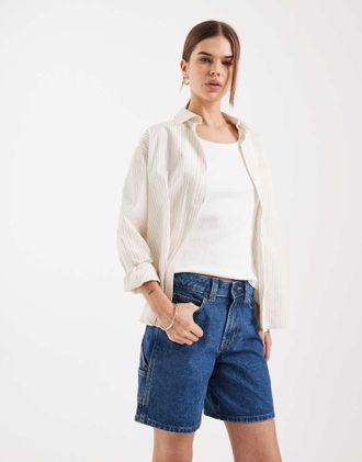 Dickies 1993 - Short en jean 7 pouces coupe charpentier - Bleu classique