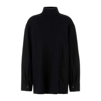 Jil Sander Wollmischung Rollkragenbluse - - Knitwear - Damen - Schwarzk - S
