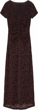 AllSaints Gabby Mesh-Kleid in Braun mit Flockprint