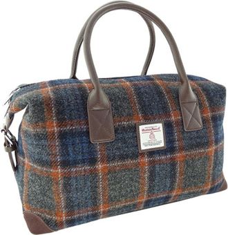 Glen Appin Esk Harris Tweed Reisetasche LB1006, Navy_and_rust_check_(col_127)