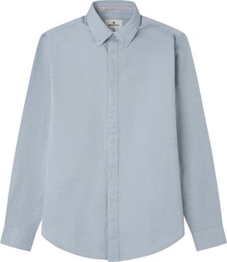 Springfield Herren New Structure Shirt with Tree Embroidery Strukturhemd, blau, M