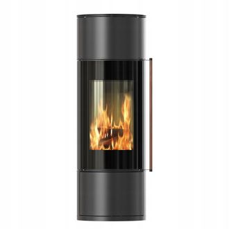 Kratki Kaminofen aus Stahl KRATKI Ambler fi 150 7 kW Schwarz Stahlofen Modern BImSchV Stufe 2 Flamme Verte 7 Energieklasse A+ mit T&uuml;rfeder