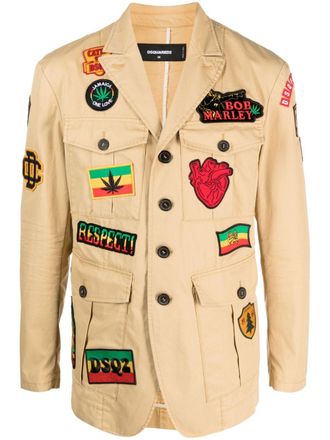 Dsquared2 veste &agrave; patch logo - Tons neutres
