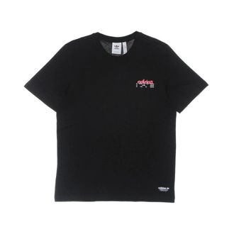 adidas Homme, Tops, Noir, Taille: XL Tee-shirt noir &agrave; col rond avec logo imprim&eacute;