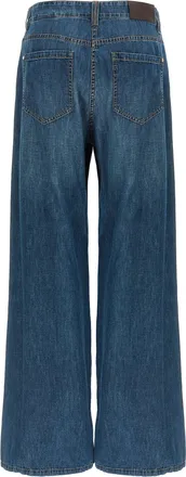Brunello Cucinelli Light Stonewash Wide-Leg Jeans - Blue