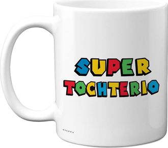 Stuff4 Super Tochterio Tasse Tochter Geschenk - Lustige Geburtstagsgeschenke für Tochter, Weihnachten Geschenkidee - 11oz Kaffeetasse Keramik, Mikrowellen Sp