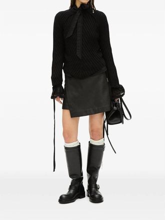Ann Demeulemeester Ribbed Knit Cotton-Cashmere Sweater - Black