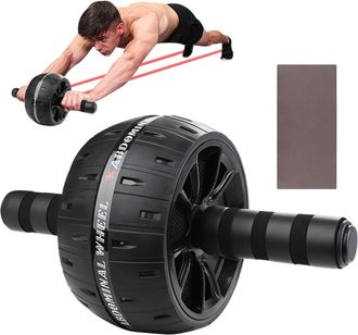 Generico Bauchrad: Zentrale Trainingsrolle mit Kniebandage, langlebiges ABS-Fitnessger&auml;t, ergonomisches Griffdesign, kompaktes Fitnessger&auml;t f&uuml;r zu Hause | f&uuml;r 