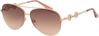 Guess Lunettes de soleil Aviator - Femme - Accessoires - Brun - Taille: 60 MM