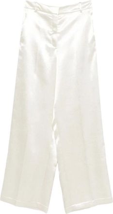 Alysi Femme, Pantalons, Blanc, Taille: 36 FR Pantalon Palazzo