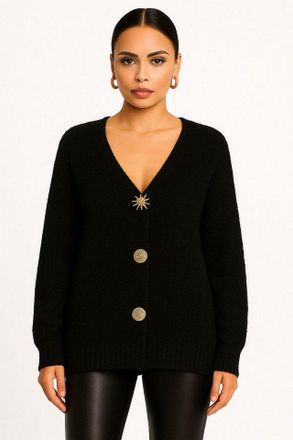 Worldclassca Cardigan WORLDCLASSCA Strickjacke Oversize Cardigan Strickpulllover Broschen Neue Kollektion - Stilvolle und gem&uuml;tliche Strickmode f&uuml;r Damen