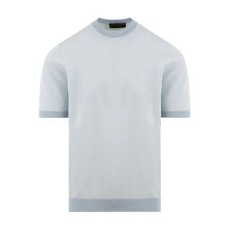 FILIPPO DE LAURENTIIS Baumwoll-T-Shirt mit Rundhalsausschnitt - - Knitwear - Herren - Blau - L
