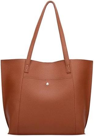 Generic Sac fourre-tout &agrave; bandouli&egrave;re pour homme, couleur unie, motif litchi, grande capacit&eacute;, b, Taille unique