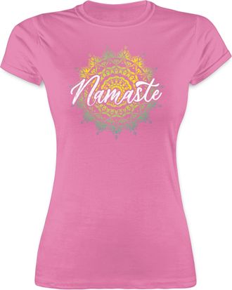 Shirtracer Shirt Damen - Yoga und Wellness Geschenk - Namaste Vintage - XL - Rosa - Yoga-Bekleidung Meditation namastee Funshirts f&uuml;r Frauen Yoga-t-Shirt spiritu