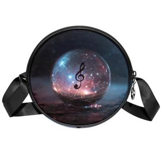 Generic Sac &agrave; bandouli&egrave;re circulaire pour femme, petit sac &agrave; bandouli&egrave;re avec fermeture &eacute;clair, bretelles r&eacute;glables, style d&eacute;contract&eacute;, pour femmes et filles