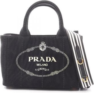 Prada Pre-owned Canapa Canvas 2way Tote Bag - Femme - Pre-owned - Noir - Taille: ONE Size