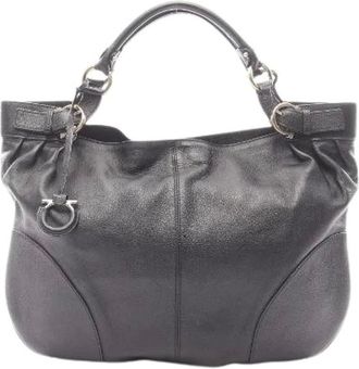 Ferragamo Sac &agrave; main Gancini en cuir Pre-owned - Femme - Pre-owned - Noir - Taille: ONE Size