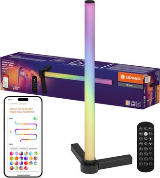 Ledvance SMART smarte und moderne Tischleuchte für indirekte Beleuchtung mit WiFi-Technologie; Magic RGB; dimmbar; schwarz; Aluminium; Leuchtmittel nicht austa
