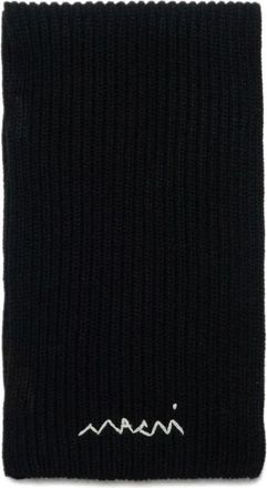 Marni unisex, Accessoires, Noir, Taille: M &Eacute;charpe en m&eacute;lange de laine avec symbole
